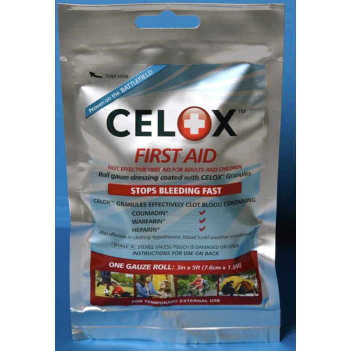 Celox Gauze Roll - 5’ x 3” Roll - SAVELIVES Celox Gauze Roll - 5’ x 3” Roll - SAVELIVES