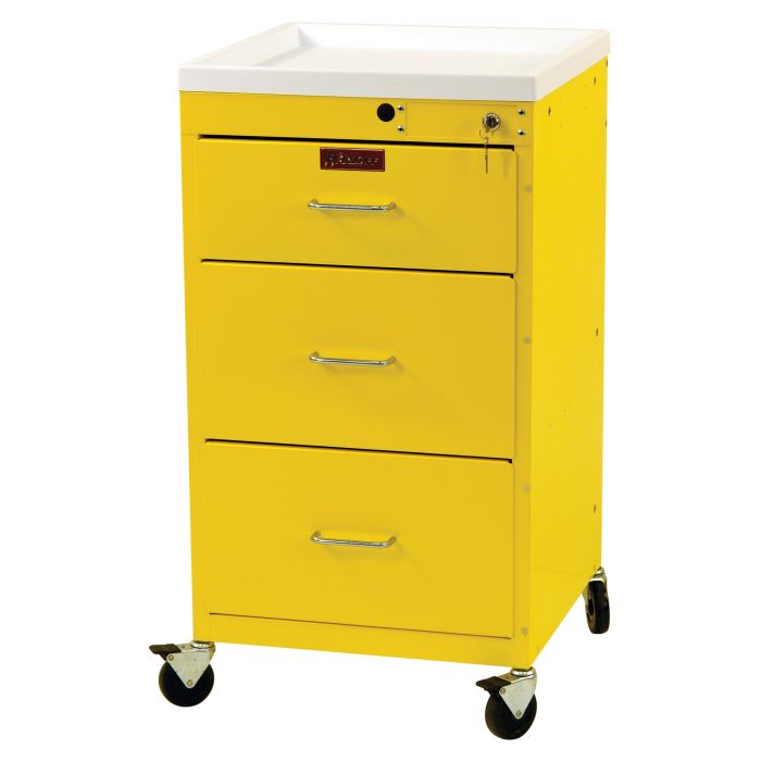 Three Drawer Mini Line Infection Control Cart (Short Cabinet) with Key ...