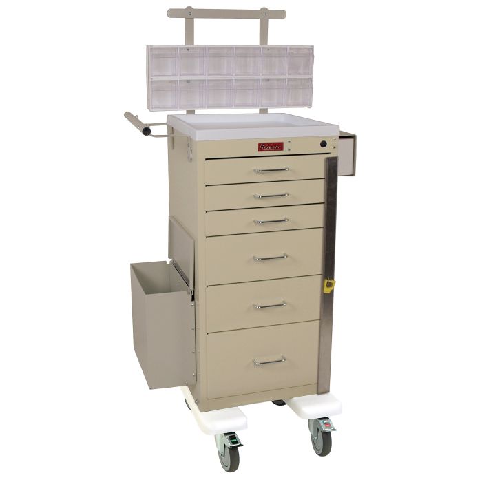 Six Drawer Mini Line Phlebotomy Cart Package with Breakaway Lock ...