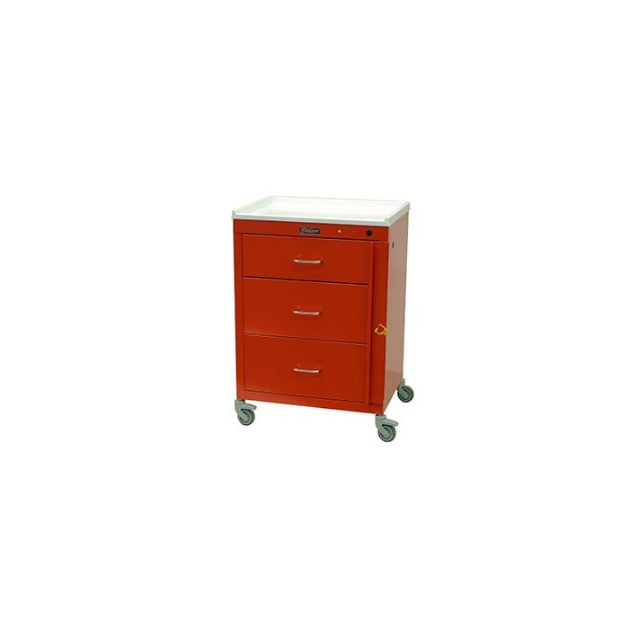 Three Drawer Mini Line Emergency Cart with Breakaway Lock, Standard ...