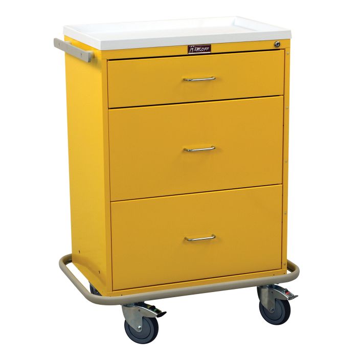 Classic Line, Three Drawer Infection Control Cart with Key Lock - SAVELIVES