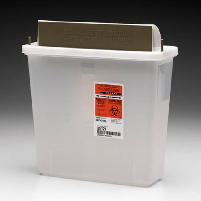 Sharps Container w/ Mailbox-Style Lid Transparent Red 6.25"H x4.75"D ...