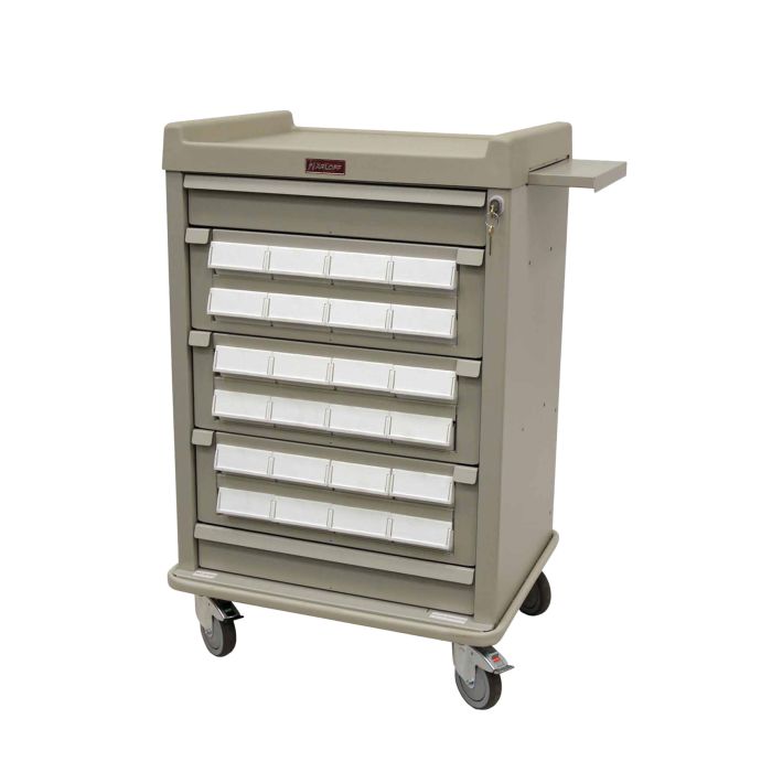 OptimAl Line, Aluminum 24 Bin Cassette Medication Cart - SAVELIVES