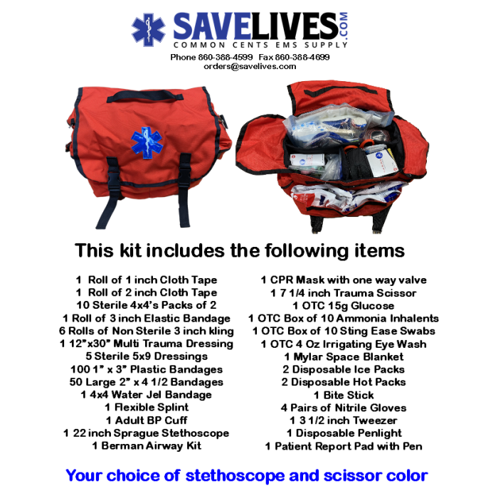 Deluxe Trauma Bag Kit Full of Supplies 19x9x7 - SAVELIVES