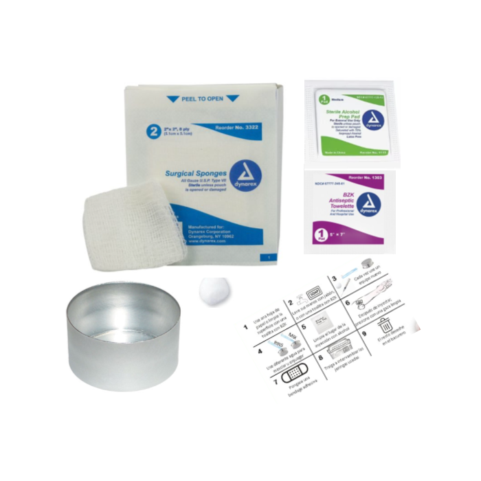 Hit Kit 600 per Case Includes, BZK Wipe, Rinse Cap, Cotton Pellet, 2x2 ...