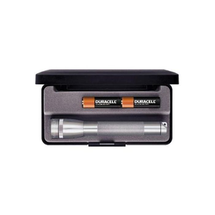 Mini Mag Light Uses 2 AA Batteries Pewter - SAVELIVES