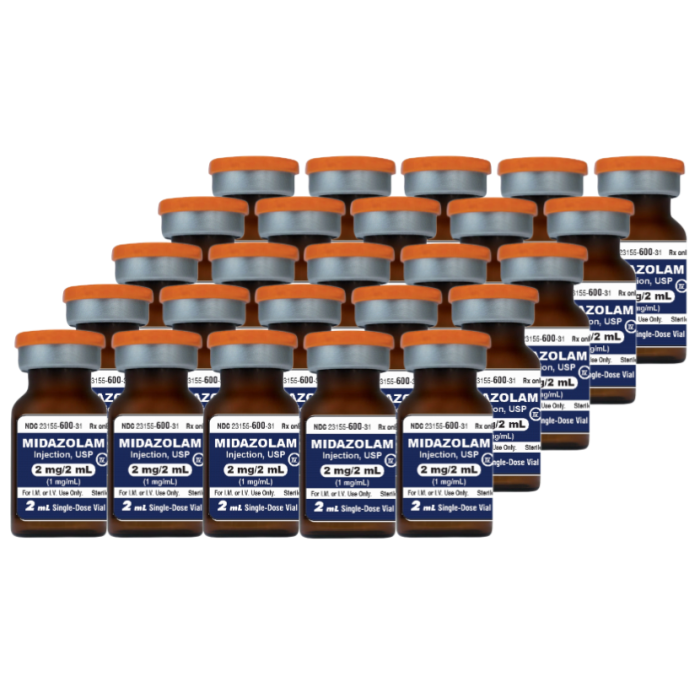 MIDAZOLAM HCL 2 MG 2 ML VIAL 25 per box - SAVELIVES