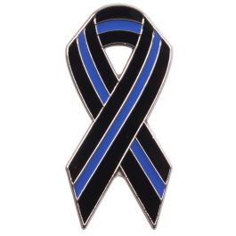 Thin Blue Line Ribbon Pin - SAVELIVES