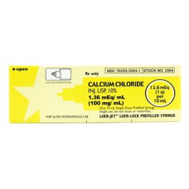 10% CALCIUM CHLORIDE INJECTION, USP 1 g/10 mL (100 mg/ mL) (1.4 mEq/mL ...