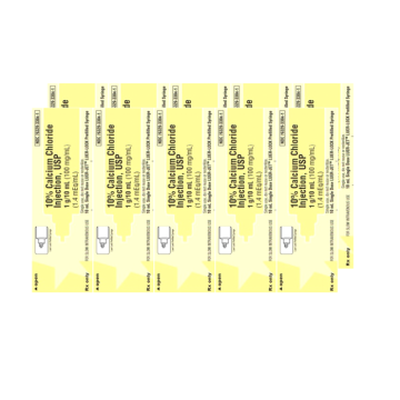10% CALCIUM CHLORIDE INJECTION, USP 1 g/10 mL (100 mg/ mL) (1.4 mEq/mL ...